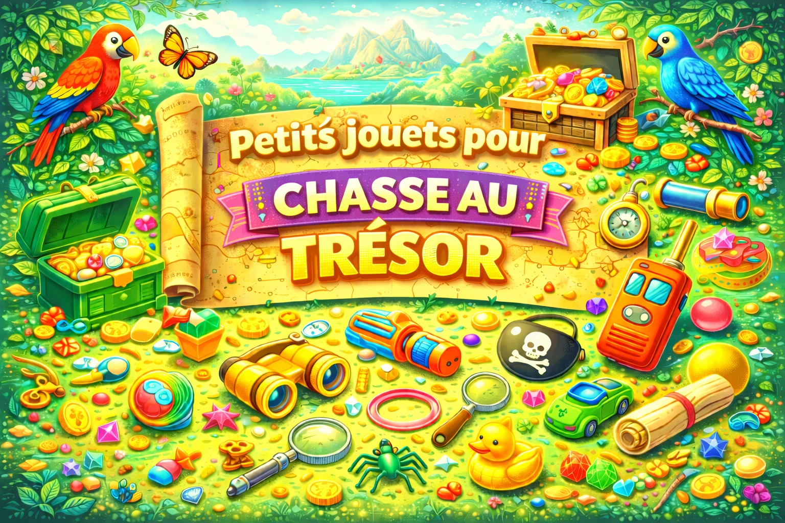 Petits jouets pour chasses au trésor, idées de surprises à cacher